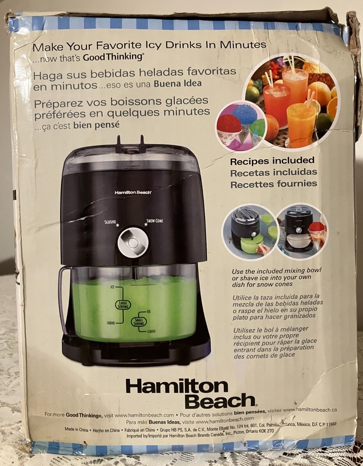 Hamilton Beach Ice Shaver 68507 - Snow Cone Maker, Slushy Maker, Fruit ...
