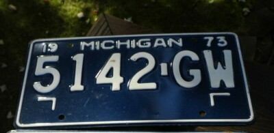 Vintage 1973 Michigan License plate - 5142-GW | eBay