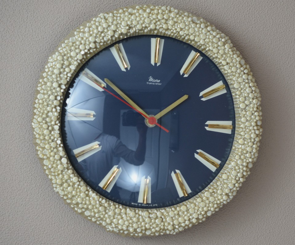 fantastic Spanisch Mid Century / Space Age Design Wall Clock 9,5" Ø | eBay