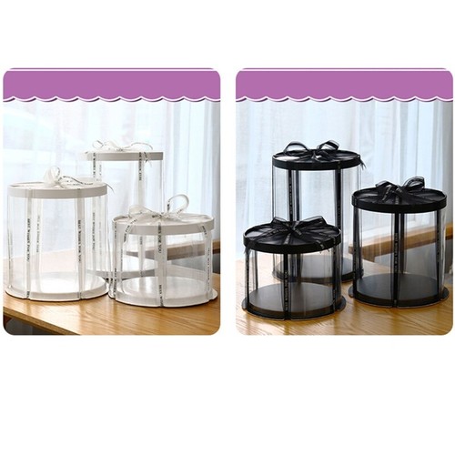 Transparent Round Box Cake Boxes Birthday Wedding Dessert Wrapping for ...