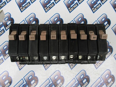 CH CH130 Circuit Breaker (1) LOT OF (10) 30 Amp 120 Volt 1 Pole PF ...