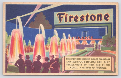 Century of Progress Expo~Drawing Firestone Singing Color Fountain ...