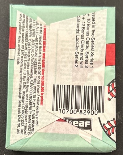 1991 Donruss Baseball Card Wax Pack Mark Davidson Astros OF Showing On ...