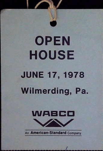 WABCO Open House Wilmerding PA American Standard Company Ticket Pass 6 ...