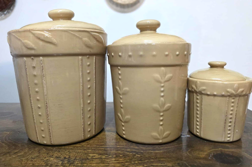 Vintage Sorrento Signature, Debbie Segura Design, Mustard Canisters set ...