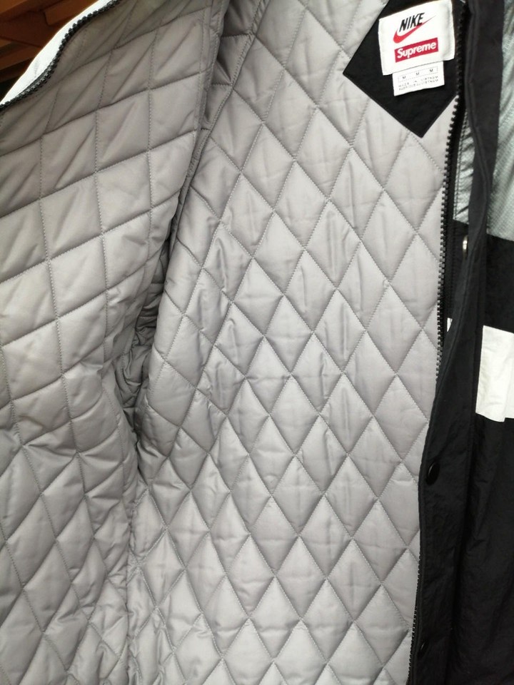 Supreme Nike Hooded Sport Jacket Black Silver White Red Size M | eBay