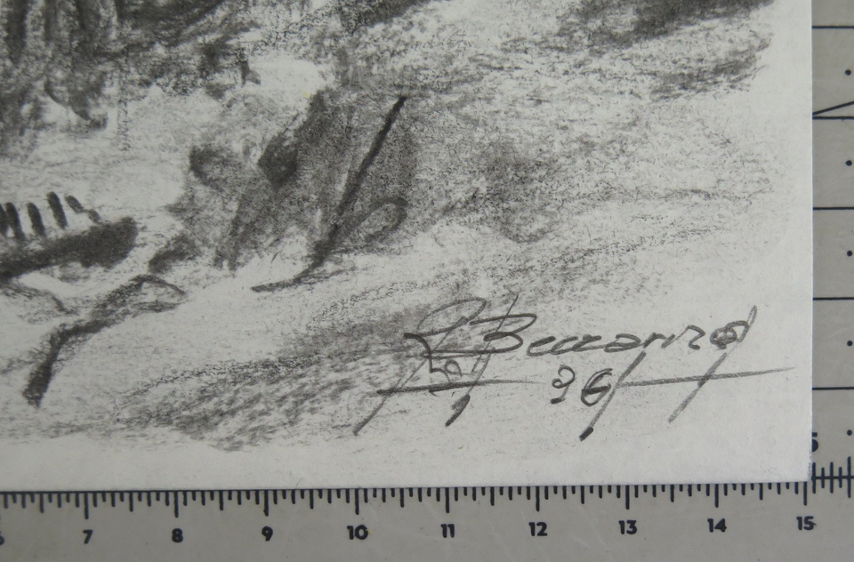 Drawing Signed Beccaria View Of A Village In The Piedmont Alps Dated 96 ...