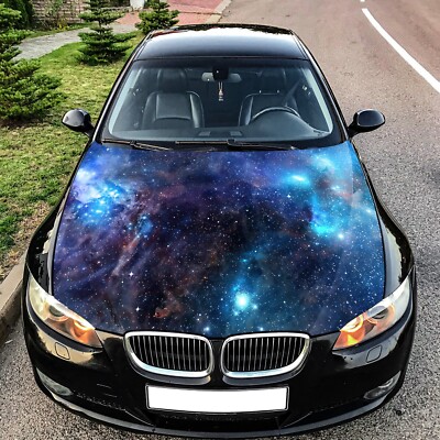 Galaxy Car Hood Wrap Decal Vinyl Sticker Full Color Graphic Space Fit ...