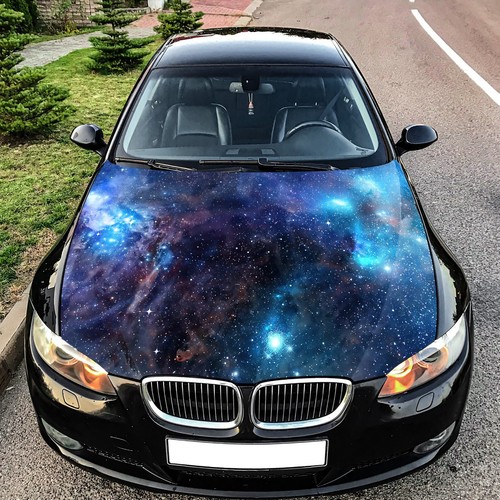 Galaxy Car Hood Wrap Decal Vinyl Sticker Full Color Graphic Space Fit ...