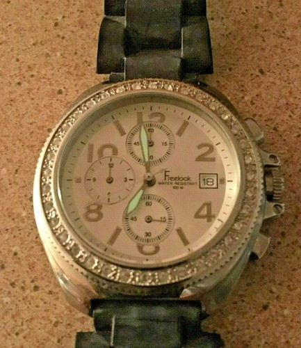 VINTAGE FREELOOK WATCH HA1137-4 AQUAMARINA STAINLESS W/ WHITE DIAL ...