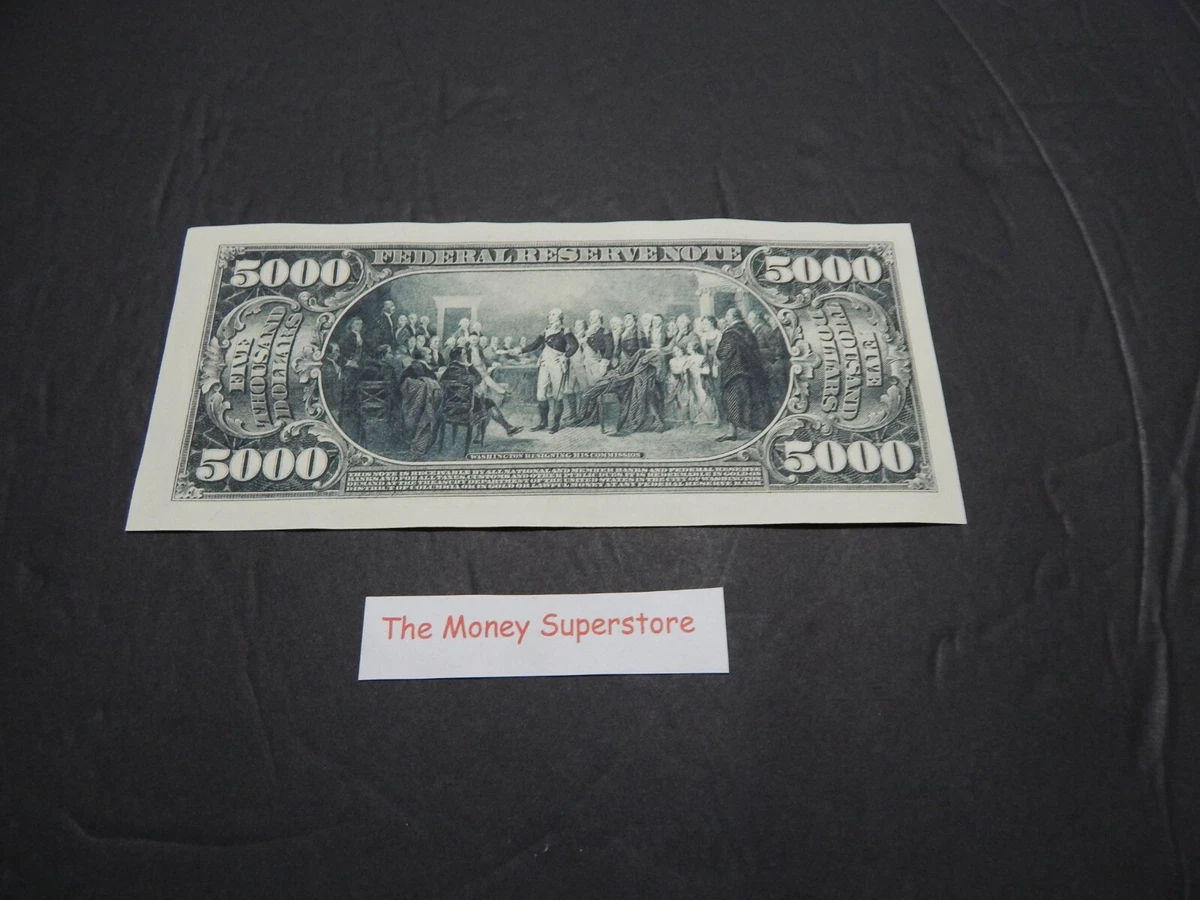 5000 Dollar Bill Back