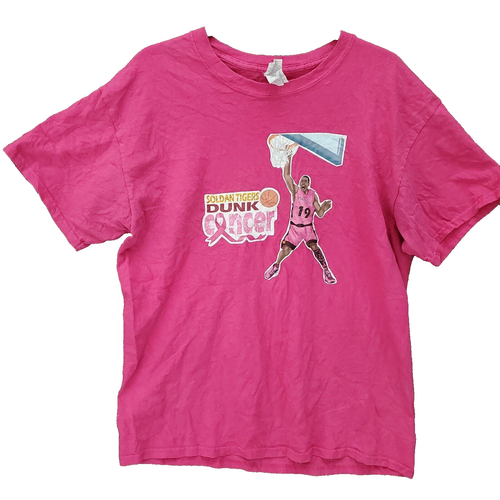 soldan tigers dunk cancer pink short sleeve t-shirt size large | eBay
