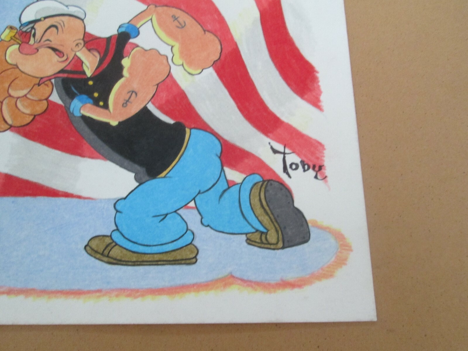 Disney Toby Bluth signed Popeye original crayon cel Drawing painting | eBay