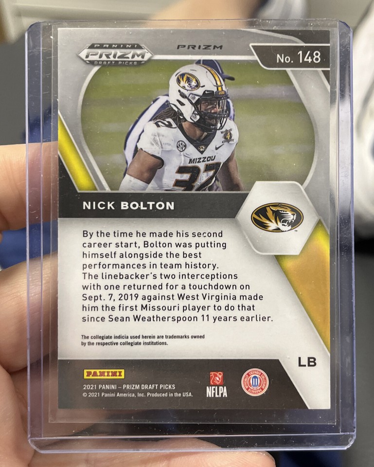 148 Nick Bolton Green Prizm 2021 Panini Prizm Draft Picks Football ...
