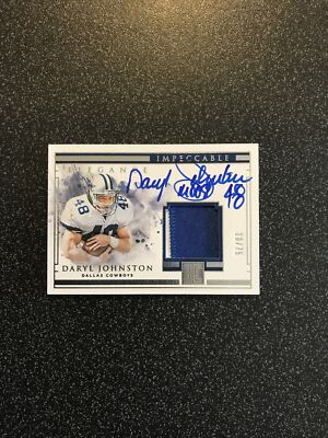 2019 Impeccable Daryl Johnston Elegance Patch Autograph Auto #30/75 ...