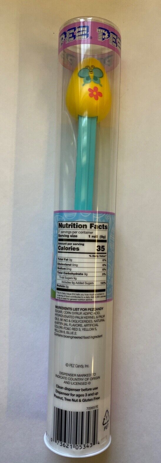 Easter Pez Dispenser Yellow Egg with Butterfly with 6 pez candy packs ...