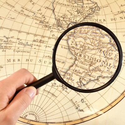 LARGE 9cm Magnifying Glass Handheld Magnifier 3X Lens Fine Print Map ...