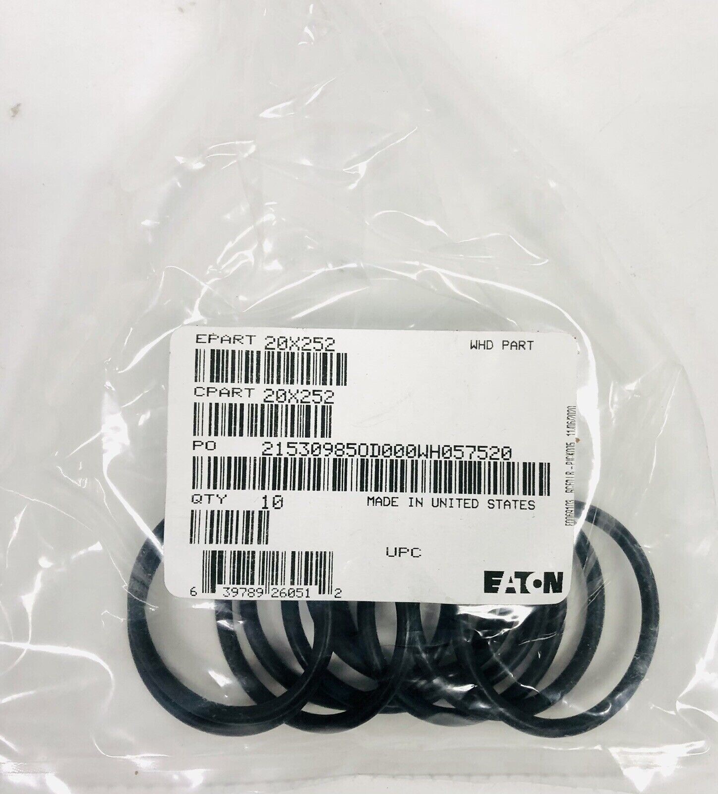 Lot of 40 Eaton Weatherhead 20X252 1.25" Flange Half O-Ring New | eBay