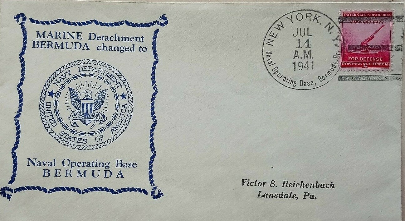 1941 U. S. MARINE DETACHMENT BERMUDA CHANGED TO NAVAL OPERATING BASE ...