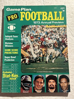1973 PRO Football Annual MIAMI Dolphins LARRY CSONKA NFL Preview NFL ...