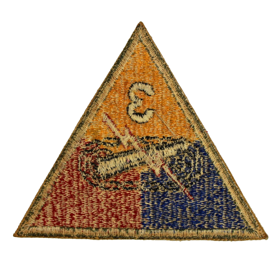 WW2 US THIRD ARMORED DIVISION 3RD SHOULDER PATCH SLEEVE INSIGNIA ...