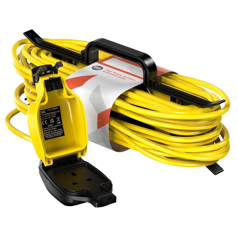 SLx Outdoor Extension Lead 15m “H” Frame Cord Plug Damaged Packaging ...