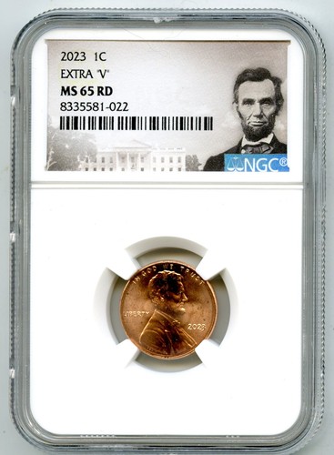 2023 EXTRA ' V ' ERROR VDB V LINCOLN SHIELD PENNY NGC MS65 RD CENT RARE ...