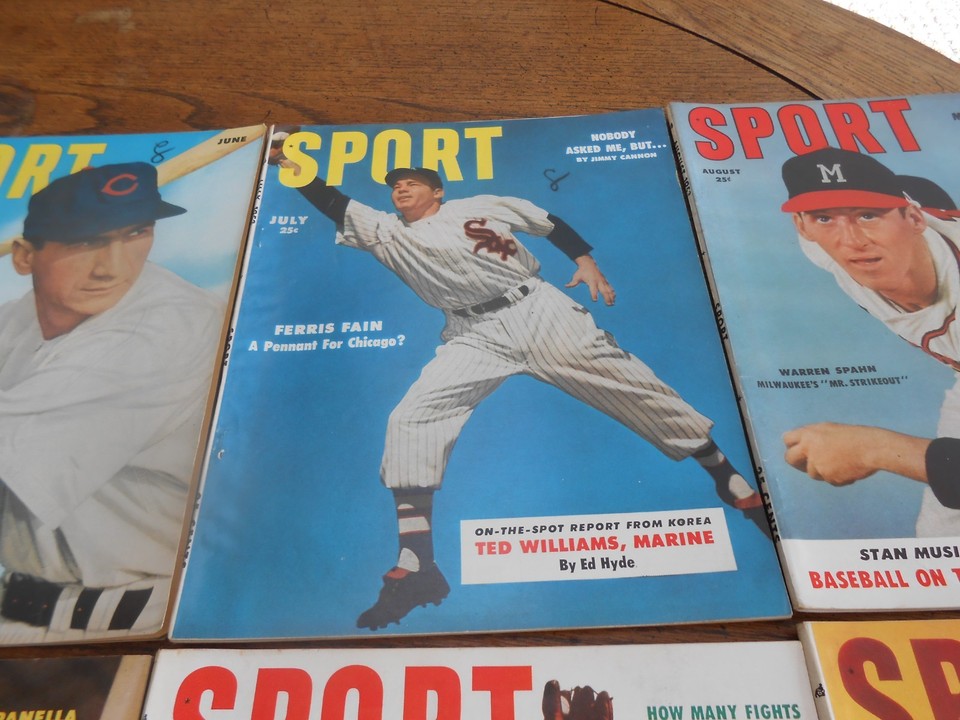 8 1953 SPORT Magazines NEWSSTAND Copies NICE Warren Spahn | eBay