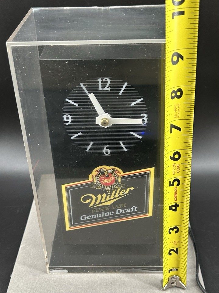 Vintage MILLER GENUINE DRAFT MGD Beer Cube Clock with Light 9" tall ...