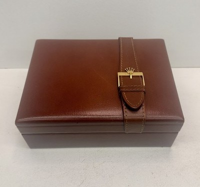 Rolex Authentic President Brown Leather Watch Box | eBay