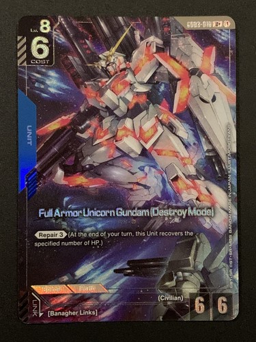 Full Armor Unicorn Gundam (Destroy Mode) GD03-010 U+ - Alt Art - Gundam ...