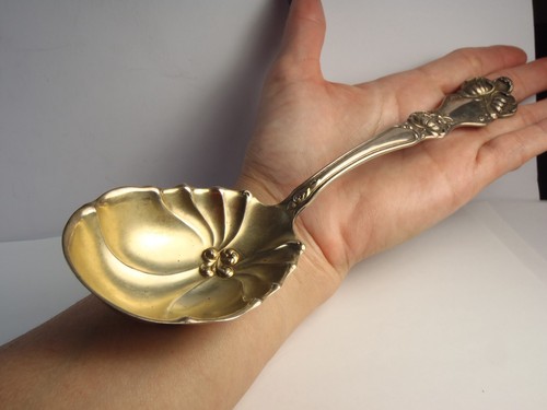 Antique Baker Manchester Sterling Silver 51.7 Gram LARGE SERVING SPOON ...