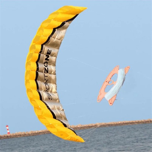 2.5m Dual Line 4 Colors Parafoil Parachute Sports Beach Kite Easy To ...