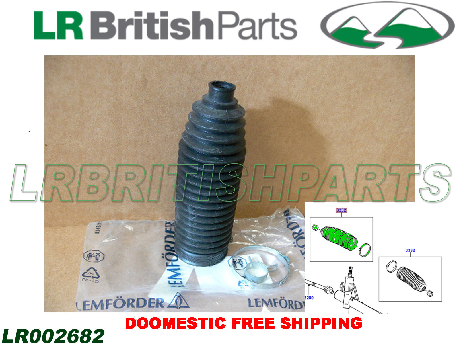 LAND ROVER STEERING RACK BOOT LAND ROVER LR2 LEMFORDER NEW LR002682 | eBay