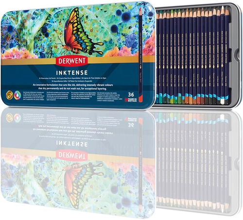 Inktense Color Pencils, 36-Piece Tin Set, 4Mm round Core, Watercolor ...