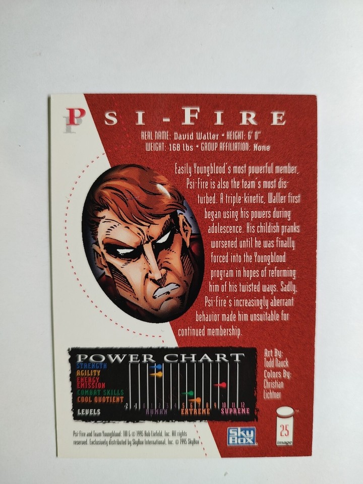1995 SkyBox Youngblood PSI-Fire #25 NEW UNCIRCULATED | eBay