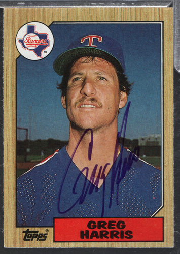 Greg Harris Rangers Autographed 1987 Topps #44 w/COA 021224NPCD121 | eBay