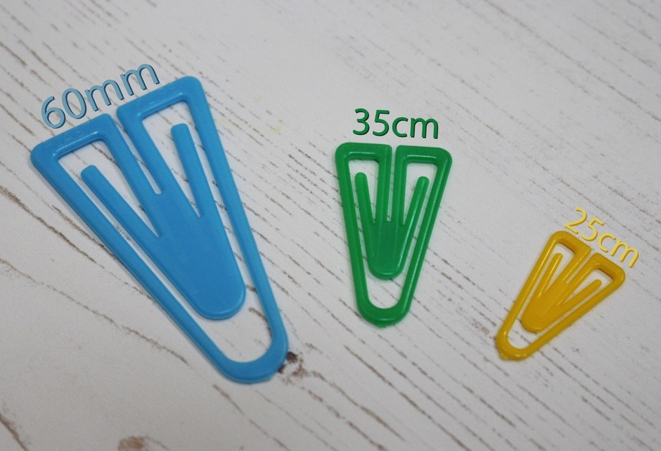 Laurel Plastic Paper Clips in 3 Sizes & 13 Assorted Colour Page Markers ...