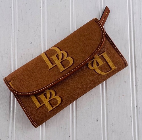 Dooney & Bourke Brown Leather Monogrammed Wallet With Snap Closure ...