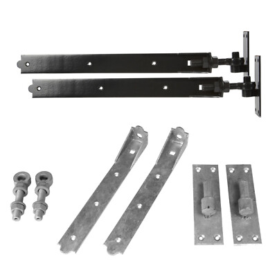 Garden Gate Hinges Adjustable Hooks & Bands on Plates Set | eBay UK