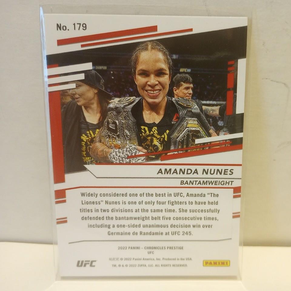 Amanda Nunes Prestige 2022 UFC MMA Chronicles Prestige Card Number 179 ...