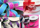 10 yards Double Sided Woven Grosgrain Polka Dot 3/8" Ribbon/Craft R55 ...