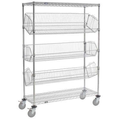 Nexel 5 Shelf Adjustable Mobile Wire Bin Rack 48"W x 18"D x 69"H | eBay