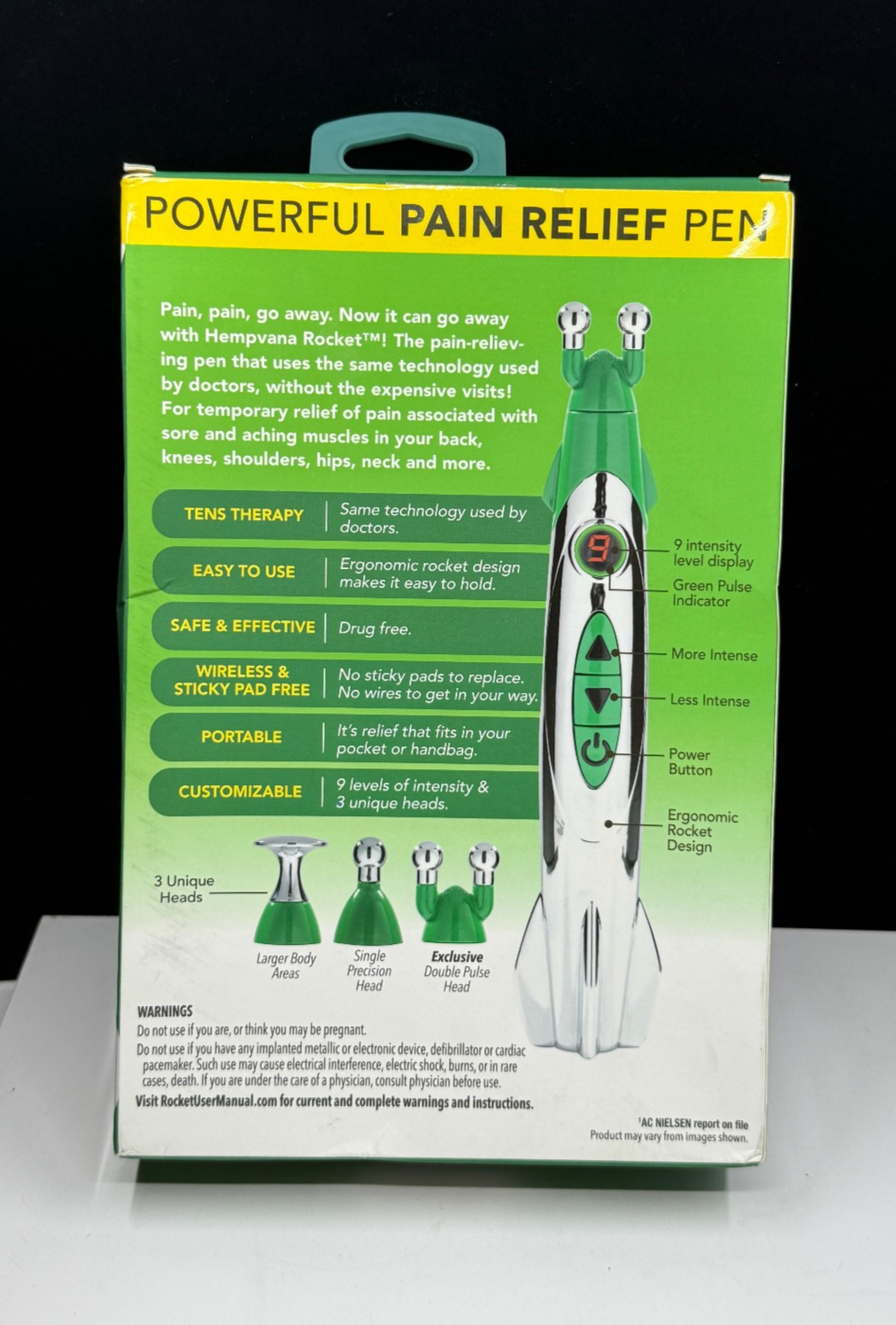 As Seen On TV Hempvana Rocket TENS THERAPY Pen Muscle Stimulator Pain ...