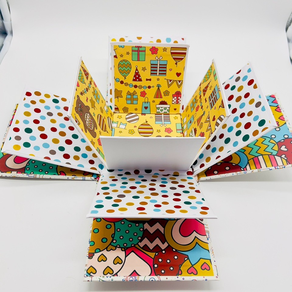 Send A Cake Explosion Gift Box Any Occasion Celebration Gold Knob ...