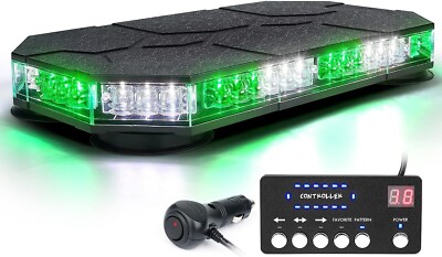 White Green Waterproof LED Roof Strobe Light W/ Control Panel Fits ...