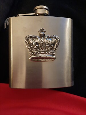 🍺6oz Stainless Steel Fleur de Lis Crown/Mardi Gras Flask. Clean! | eBay