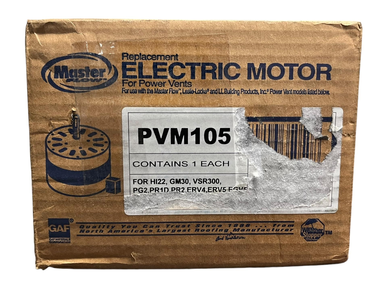 Power Vent Replacement Master Flow PVM105 PR-1, PR-2, PG1, PG2 ...