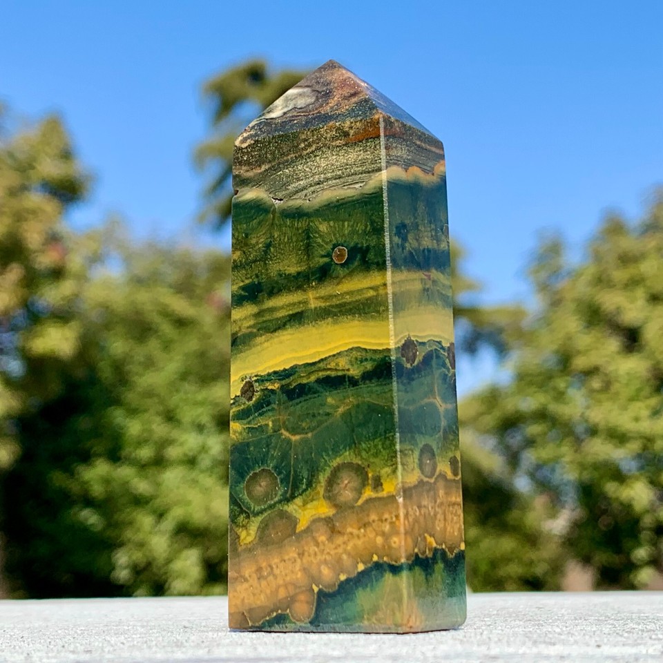 94G Natural Ocean Jasper Quartz Energy Tower Crystal Mineral Healing ...