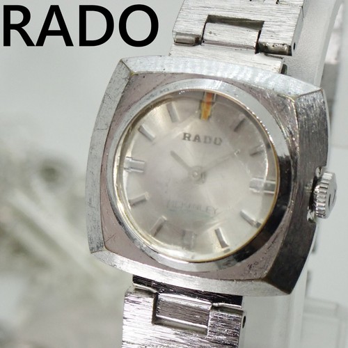 RADO MCKINLEY Vintage Hand-Winding Watch Silver Dial Metal Band Works ...